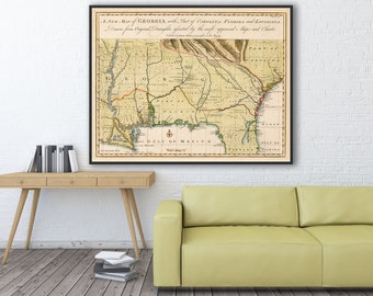 1883 Map of Georgia Rail Roads and Counties - Etsy