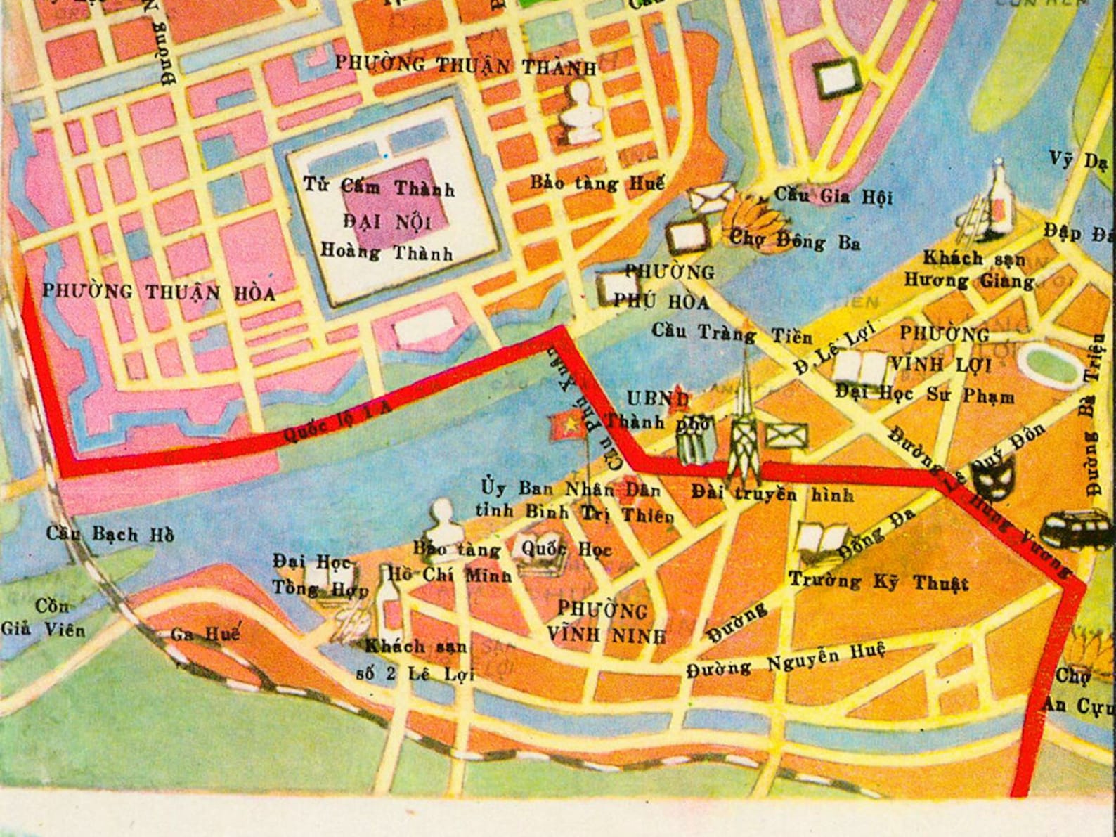 Vintage Map of Hue Vietnam Hue Map Hue Vietnam Old Hue Map | Etsy