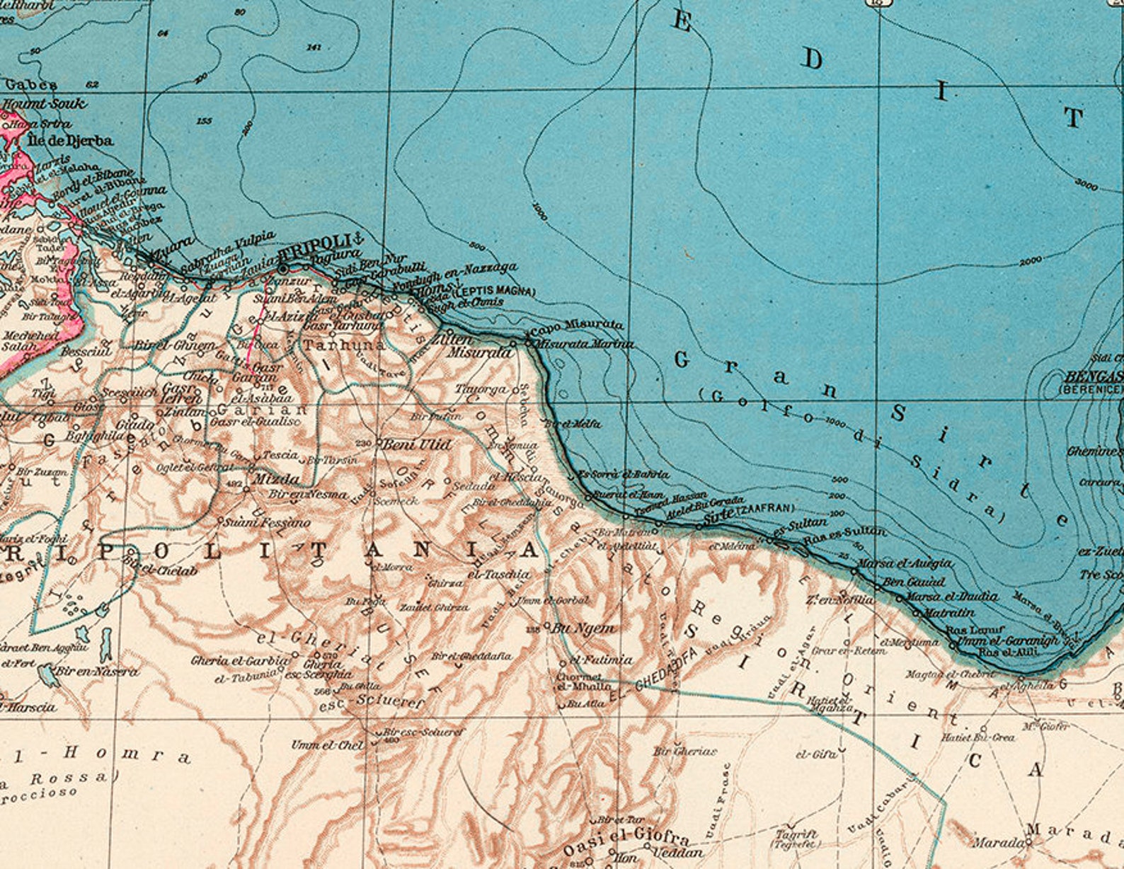Vintage Map of Libya Old Libya Map Libya Wall Map Libya - Etsy UK