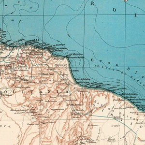 Vintage Map of Libya, Old Libya Wall Art Print, Insets of the Tripoli ...