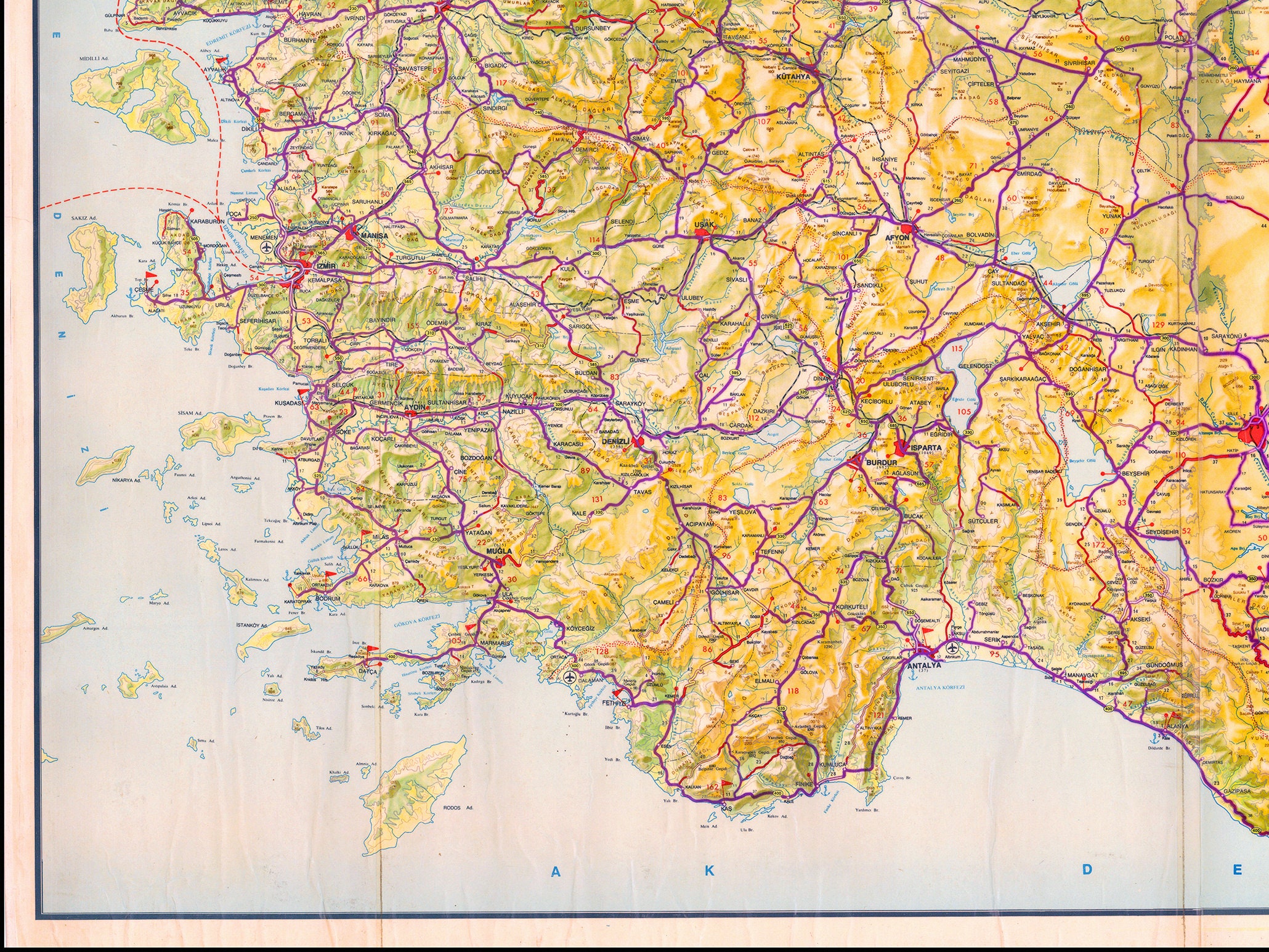 Vintage Map of Turkey Old Turkey Wall Art Turkey Poster Map - Etsy