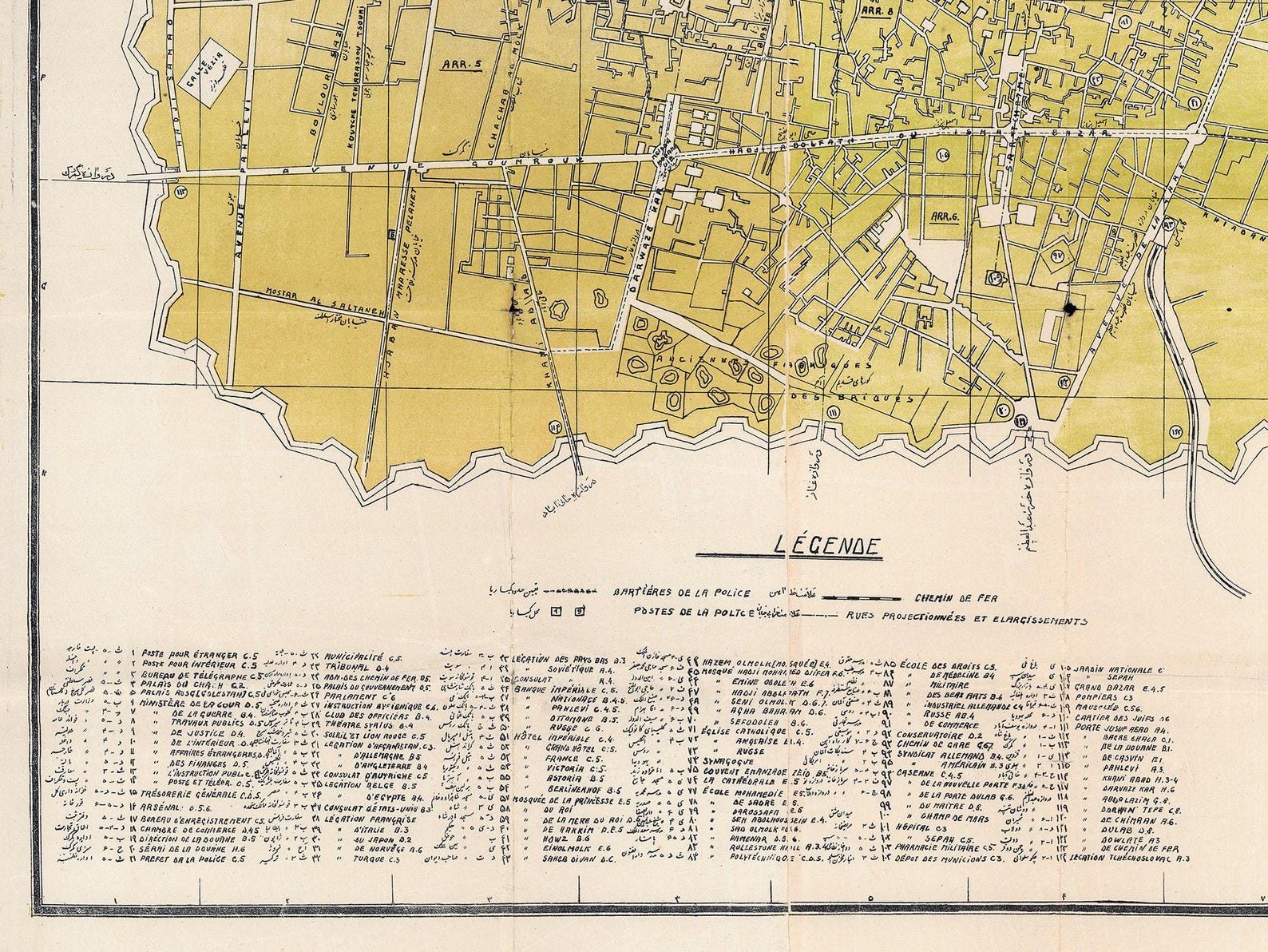 Old Tehran Map Print: 1930 Farsi & French Historical Art - Etsy UK