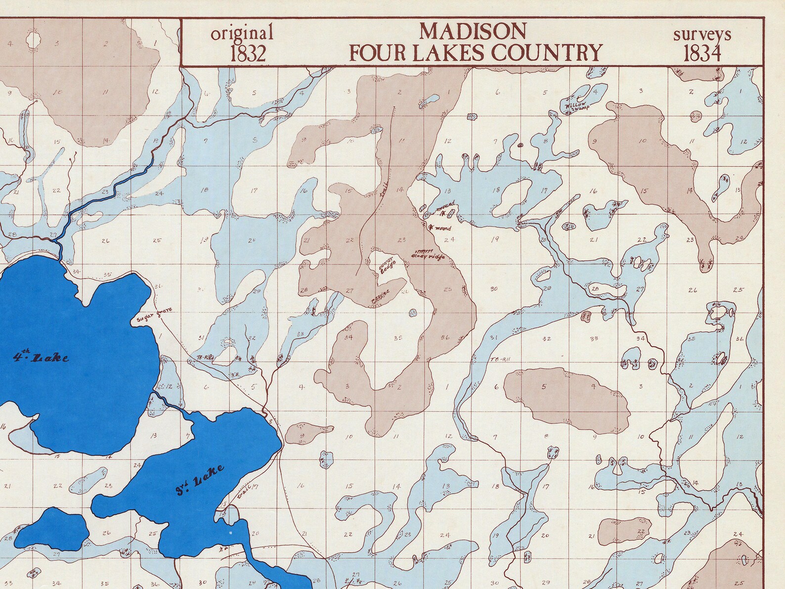 Old Madison Map Vintage Map of Madison WI Madison Lakes - Etsy