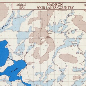 Old Madison Map Vintage Map of Madison WI Madison Lakes - Etsy