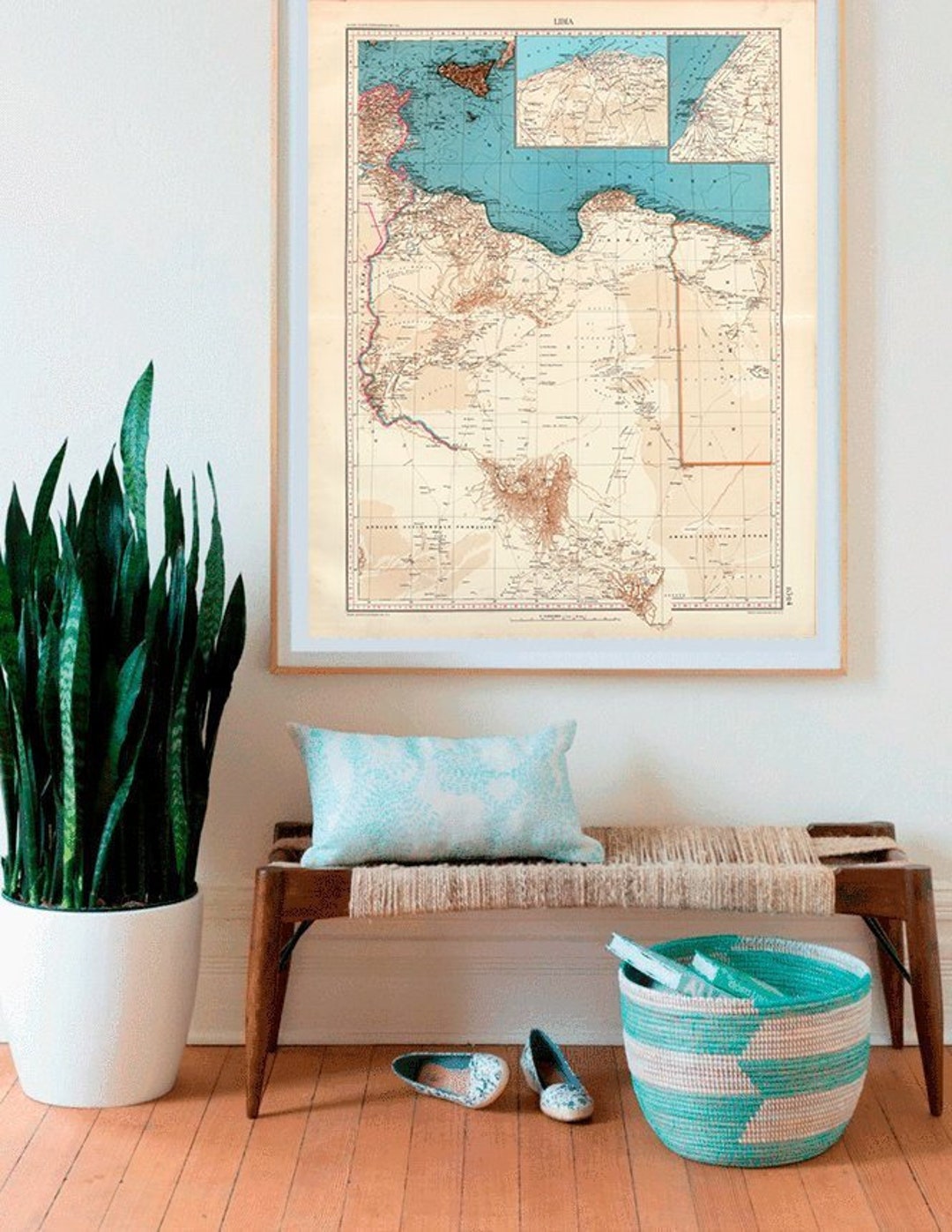 Vintage Map of Libya, Old Libya Wall Art Print, Insets of the Tripoli ...