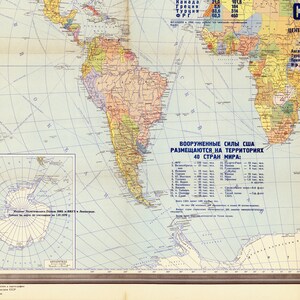 Soviet Russia Map of the World, Cold War Poster, Union of Soviet ...