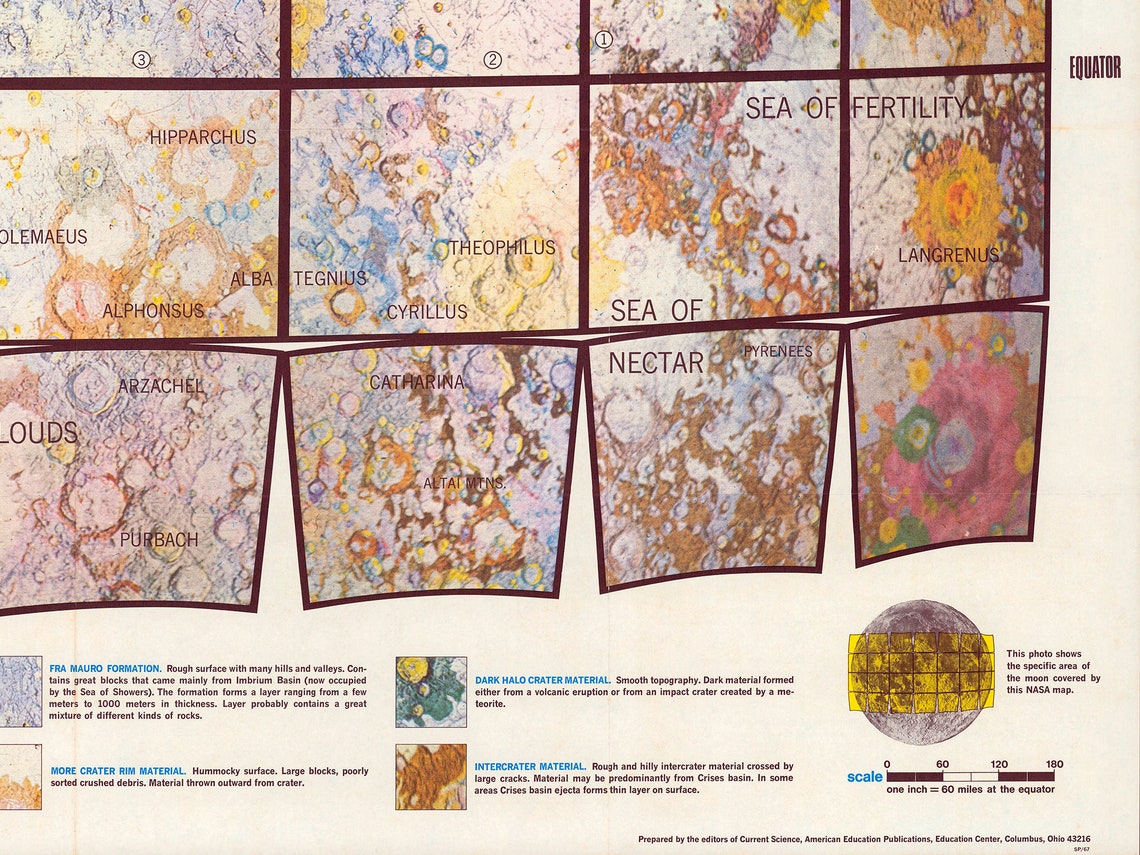 NASA Moon Map for US Astronauts Nasa Poster Map NASA | Etsy