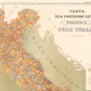 Old Map of Italy, Vintage Italy Map Print, Carta Della Circoscrizione ...