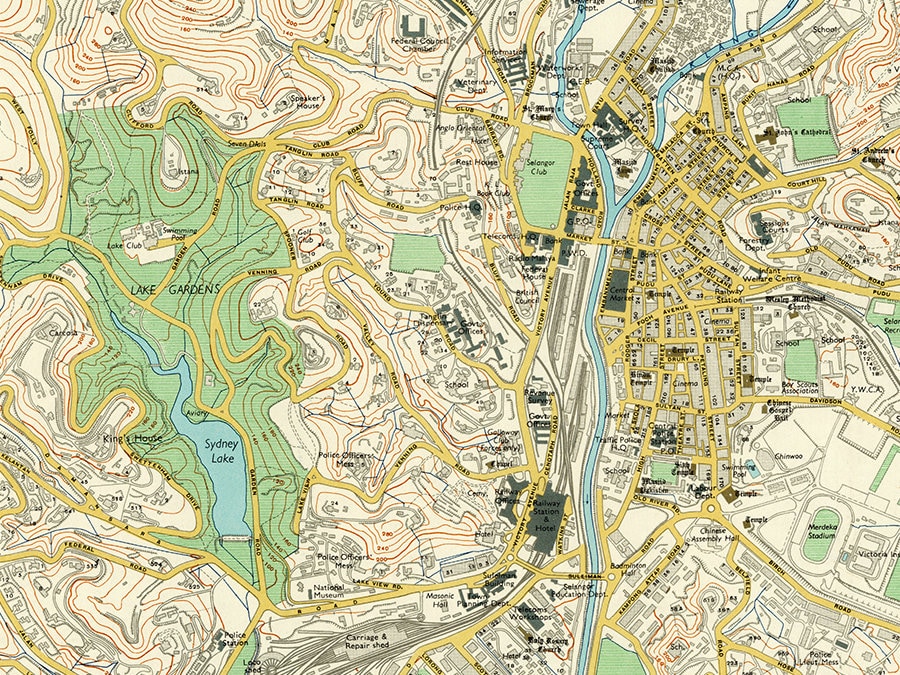 Vinatge Map of Kuala Lumpu Old Kuala Lumpur Map Kuala Lumpur - Etsy