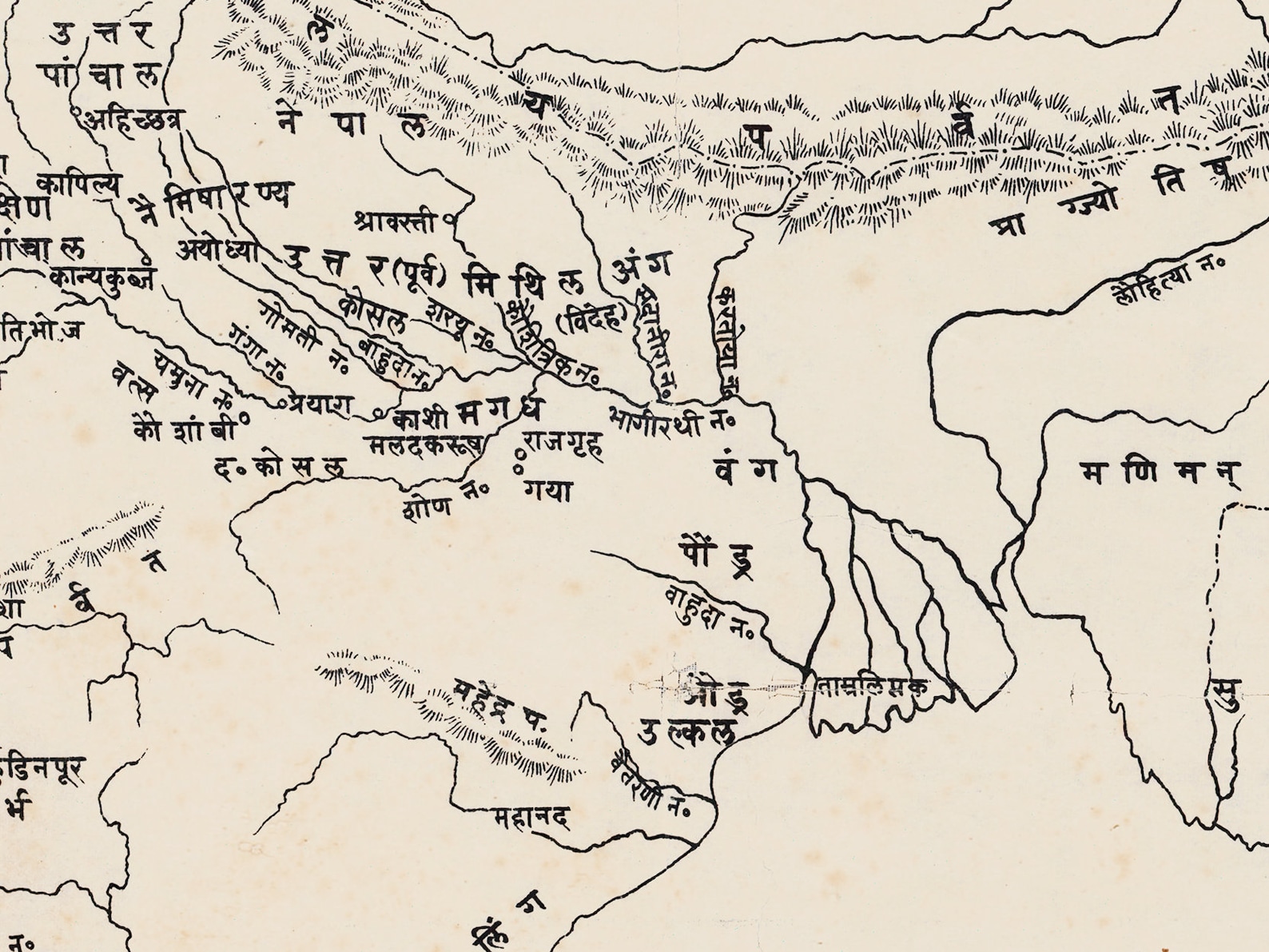 Map of India in the Age of the Mahabharata. India Map | Etsy India