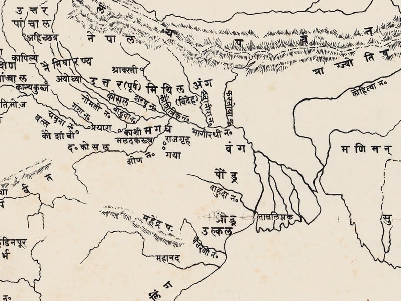 Map of India in the Age of the Mahabharata. India Map - Etsy India