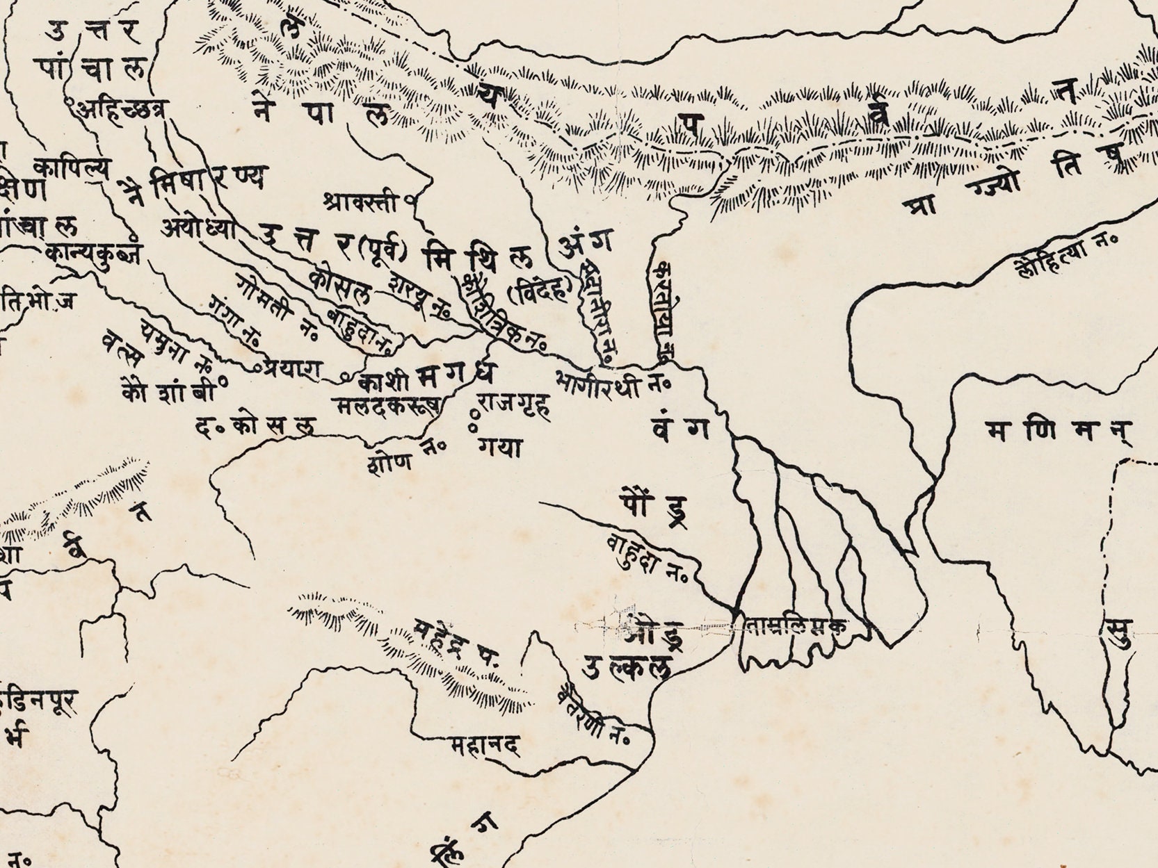 Map of India in the Age of the Mahabharata. India map | Etsy