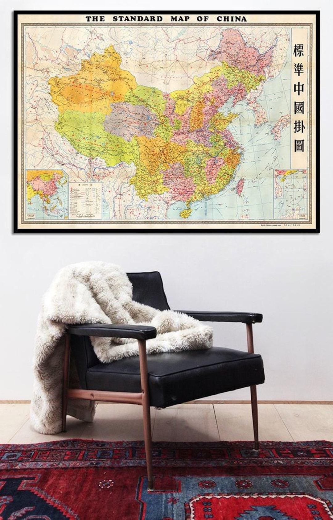 Vintage China Map Print: Historic Chinese Wall Art - Etsy