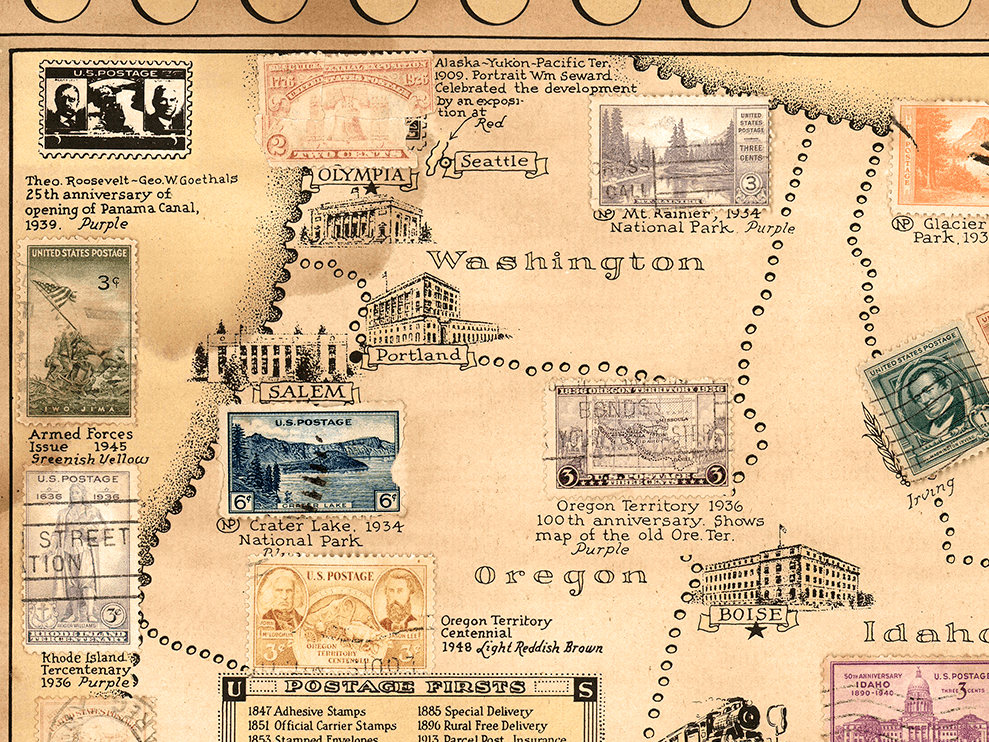 United States Stamps poster U.S. postage stamps philatelic | Etsy