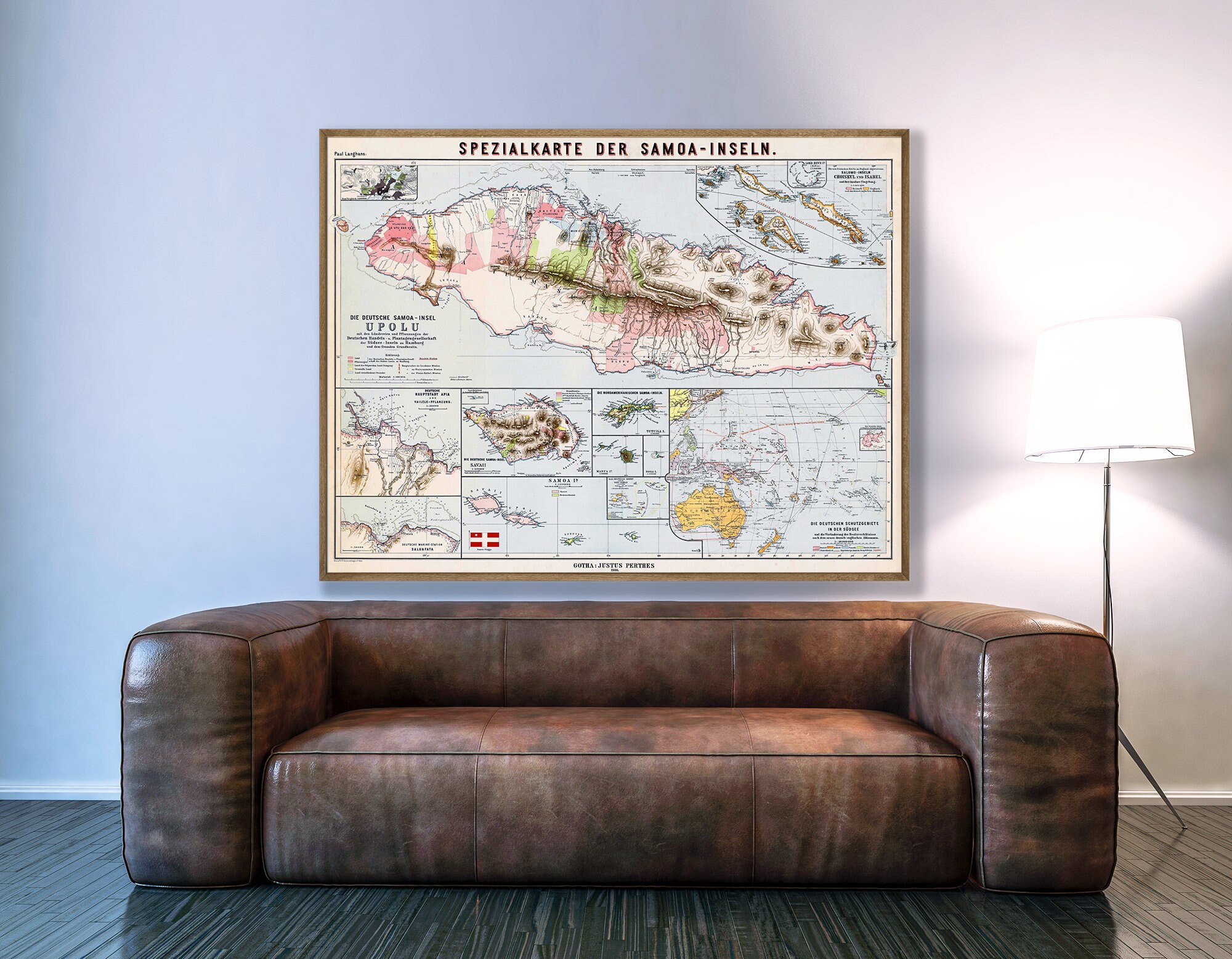 Vintage Map of Samoa Old Samoa Wall Art Historical Samoa - Etsy Australia