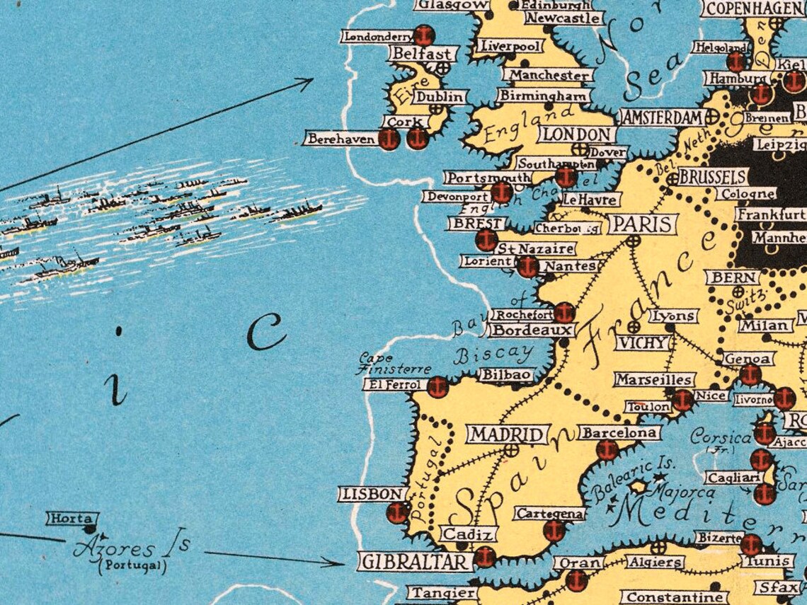 World War 2 map WW2 map Invasion and Total War Victory Map | Etsy