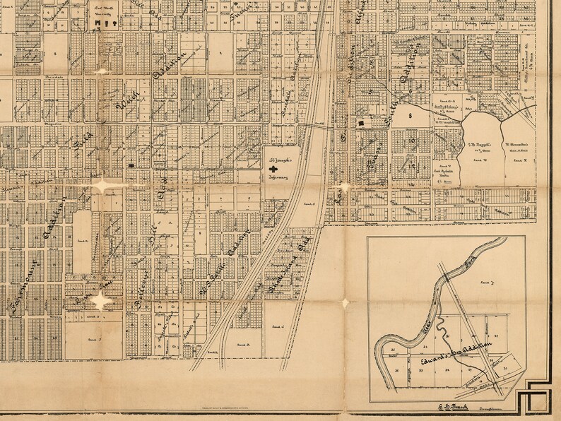 Vintage Map of Fort Worth TX Fort Worth Wall Art Historic - Etsy