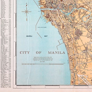 Philippines Old Manila Map, Vintage Map of Manila, Manila Wall Art ...