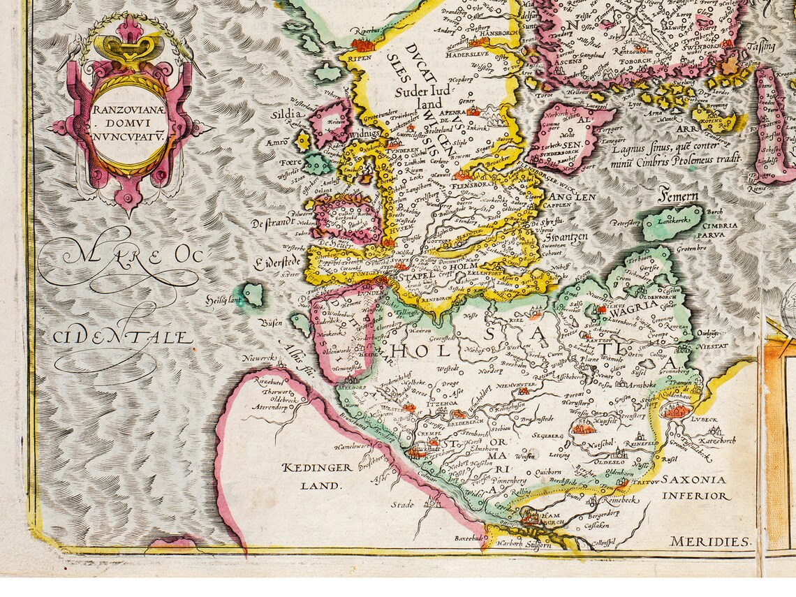 Ancient Map of Denmark the First Denmark Map Based Upon - Etsy