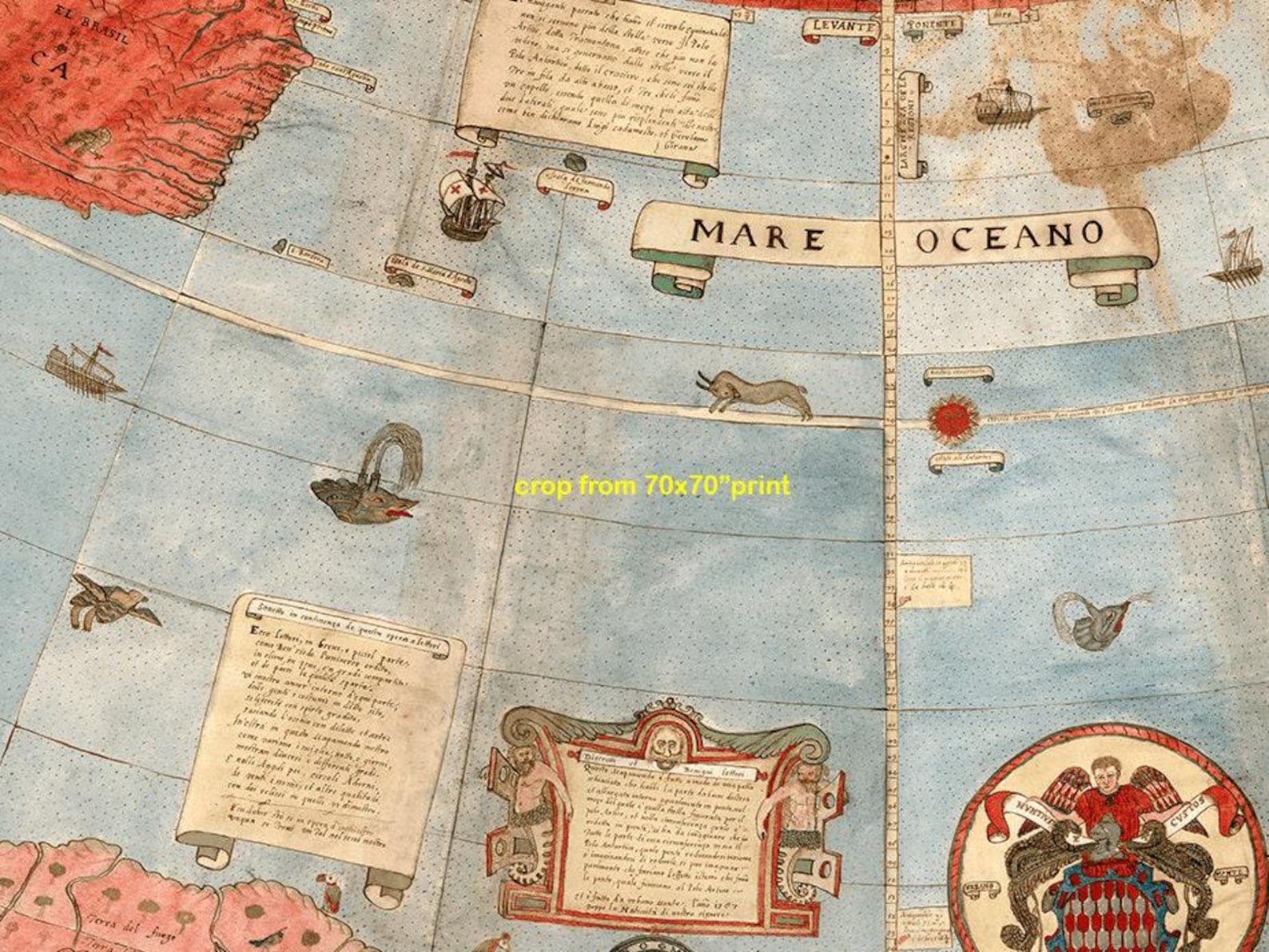 Urbano Monte World Map Print: Renaissance Planisphere Wall Art - Etsy