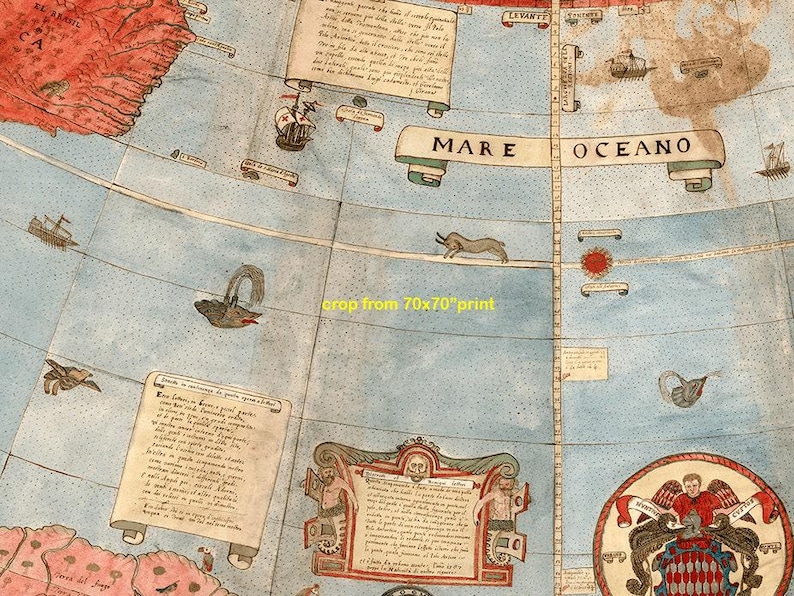 Urbano Monte World Map Print: Renaissance Planisphere Wall Art - Etsy