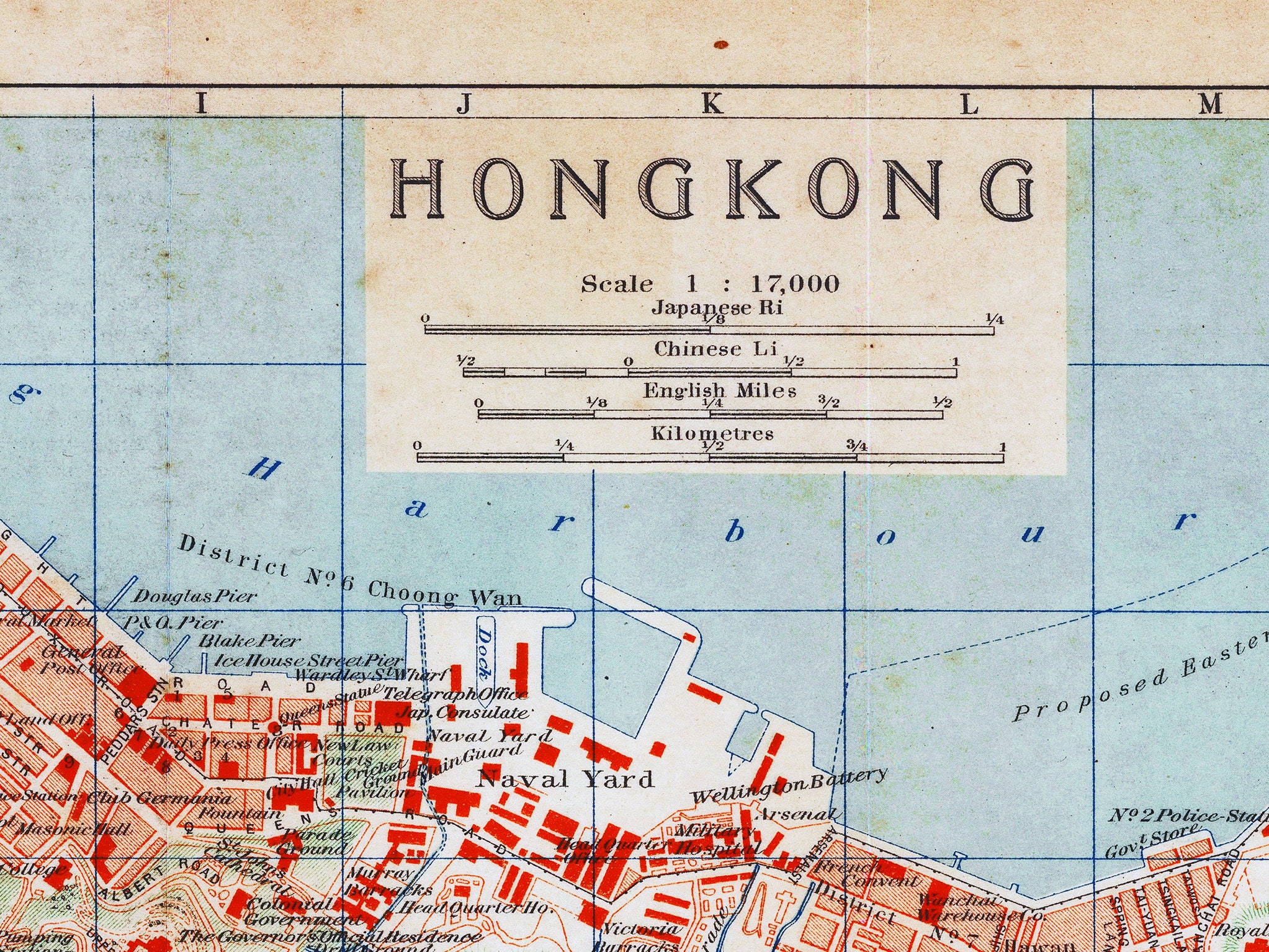 Vintage Map of Hong Kong Old Hong Kong Map Large Hong Kong - Etsy UK