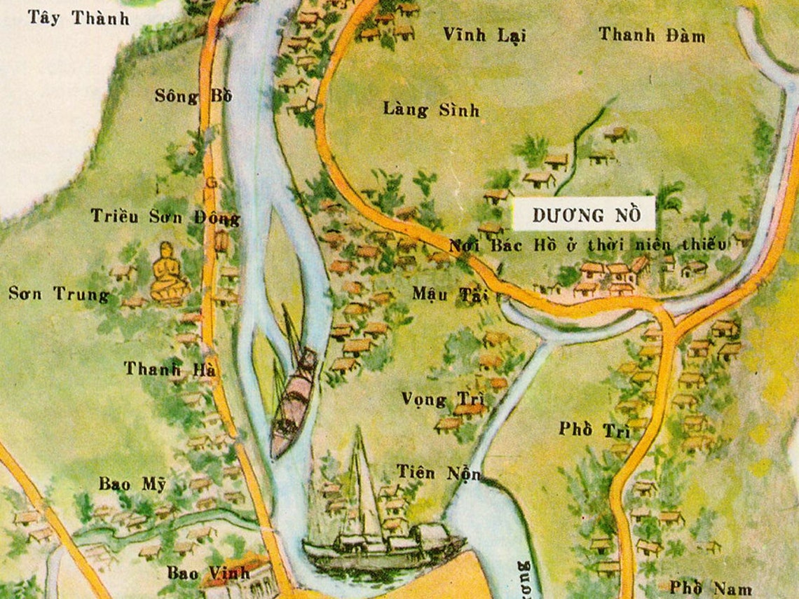 Vintage Map of Hue Vietnam Hue Map Hue Vietnam Old Hue Map | Etsy