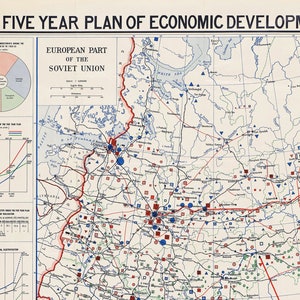 Vintage Soviet Russia Map, USSR Map, Soviet Map Poster, Russia Poster ...