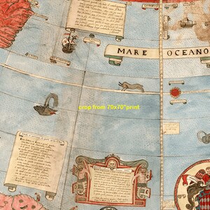 1587 Urbano Monte World Map – Renaissance Flat Earth Planisphere ...