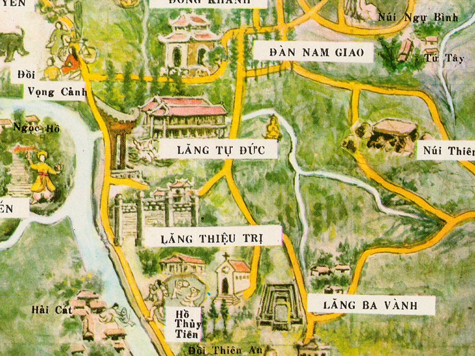 Vintage Map of Hue Vietnam Hue Map Hue Vietnam Old Hue Map | Etsy