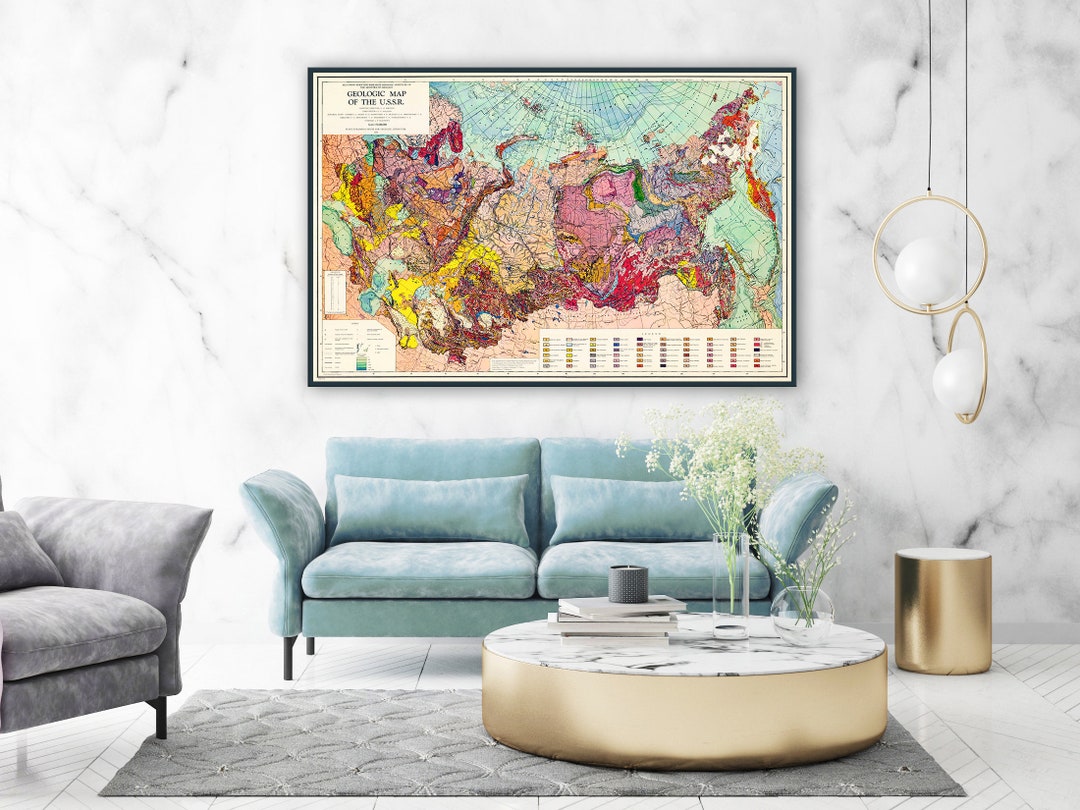 Soviet Russia Map, Geologic Map of the Union of Soviet Socialist ...
