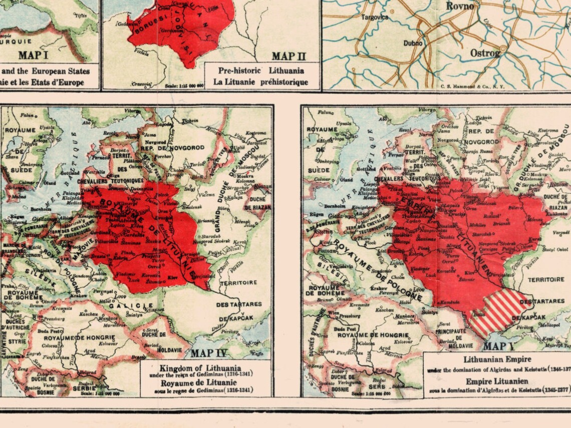 Vintage Map of Lithuania Old Lithuania Map Lithuania Wall - Etsy