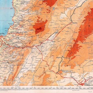 Old Lebanon Map, Vintage Road Map of Lebanon, Oversized Lebanon Wall ...