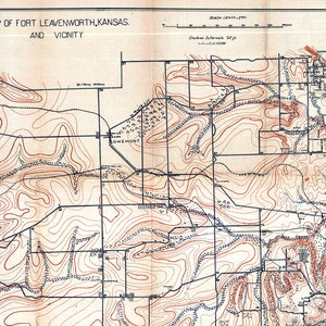 Vintage Map of Fort Leavenworth Kansas Old Fort Leavenworth | Etsy