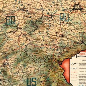 Vintage Map of Germany, Post WWII Germany Map, Germany Wall Art ...