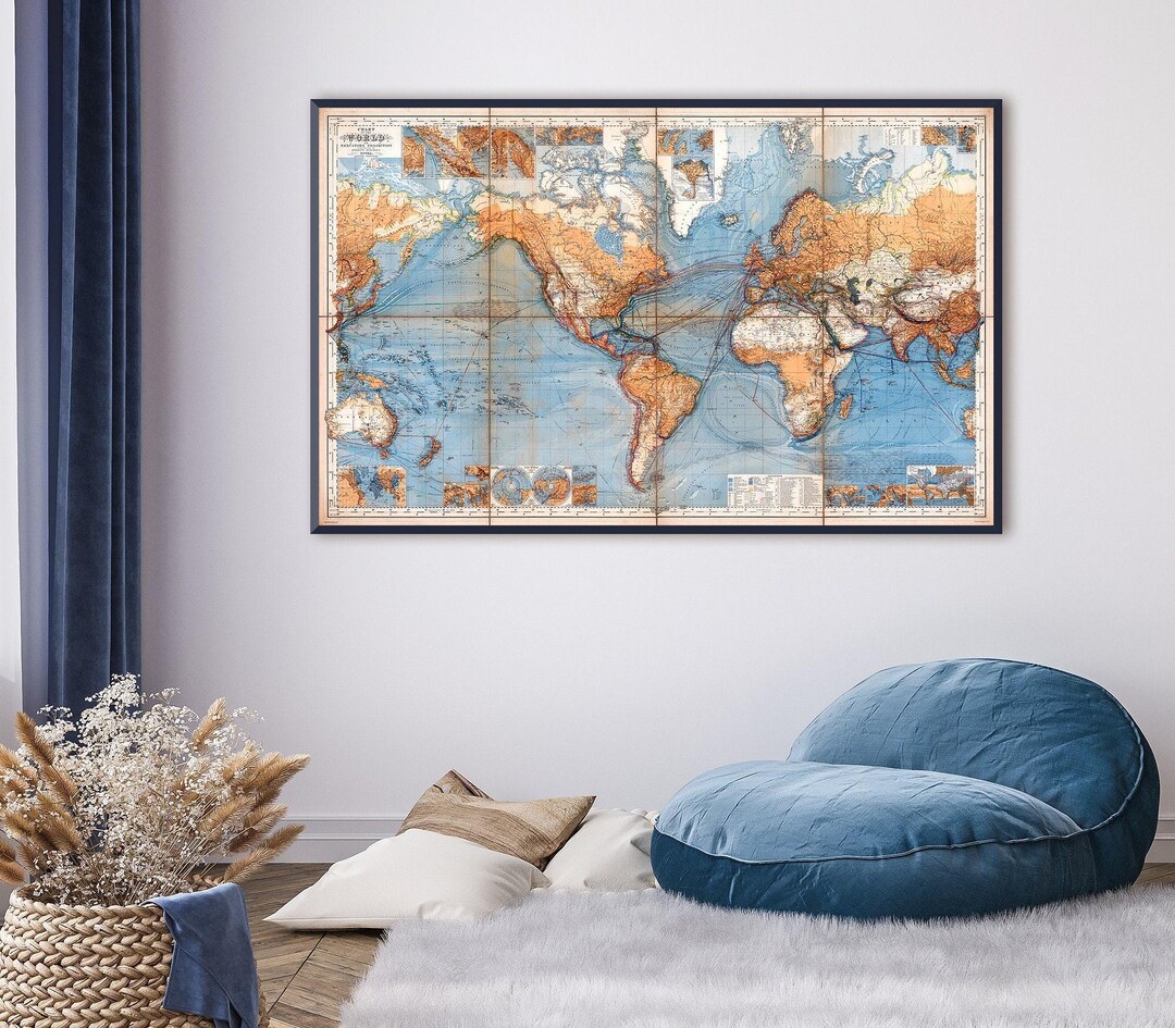 Historic World Map Art Print: 1871 Mercator Projection - Etsy Canada