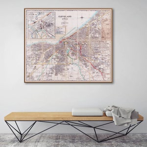 Old Map of Cleveland Ohio Vintage Cleveland Map Cleveland | Etsy