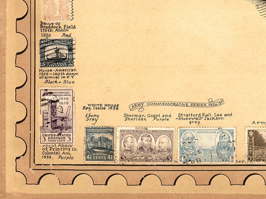 United States Stamps poster U.S. postage stamps philatelic | Etsy