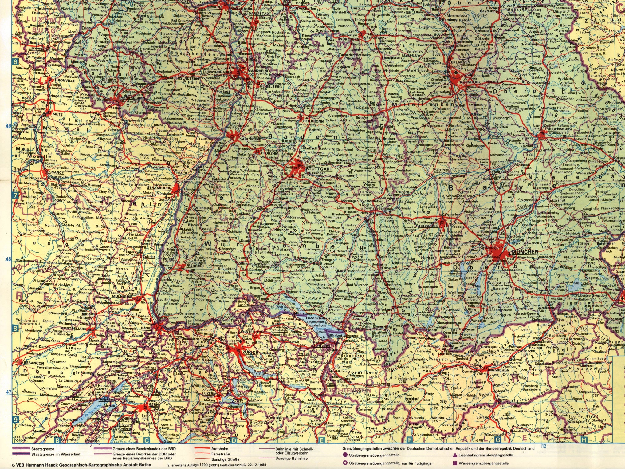 Map Of West Germany 1970s