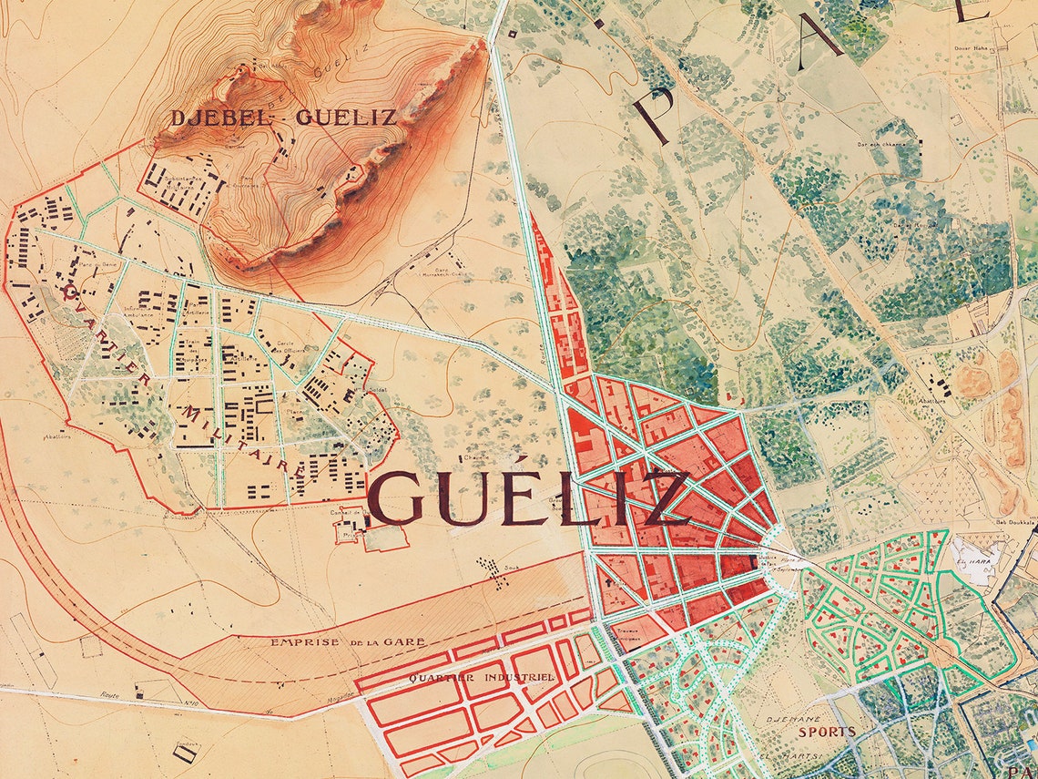 Marrakesh Map Art Old Marrakesh Map Marrakesh Wall Art - Etsy