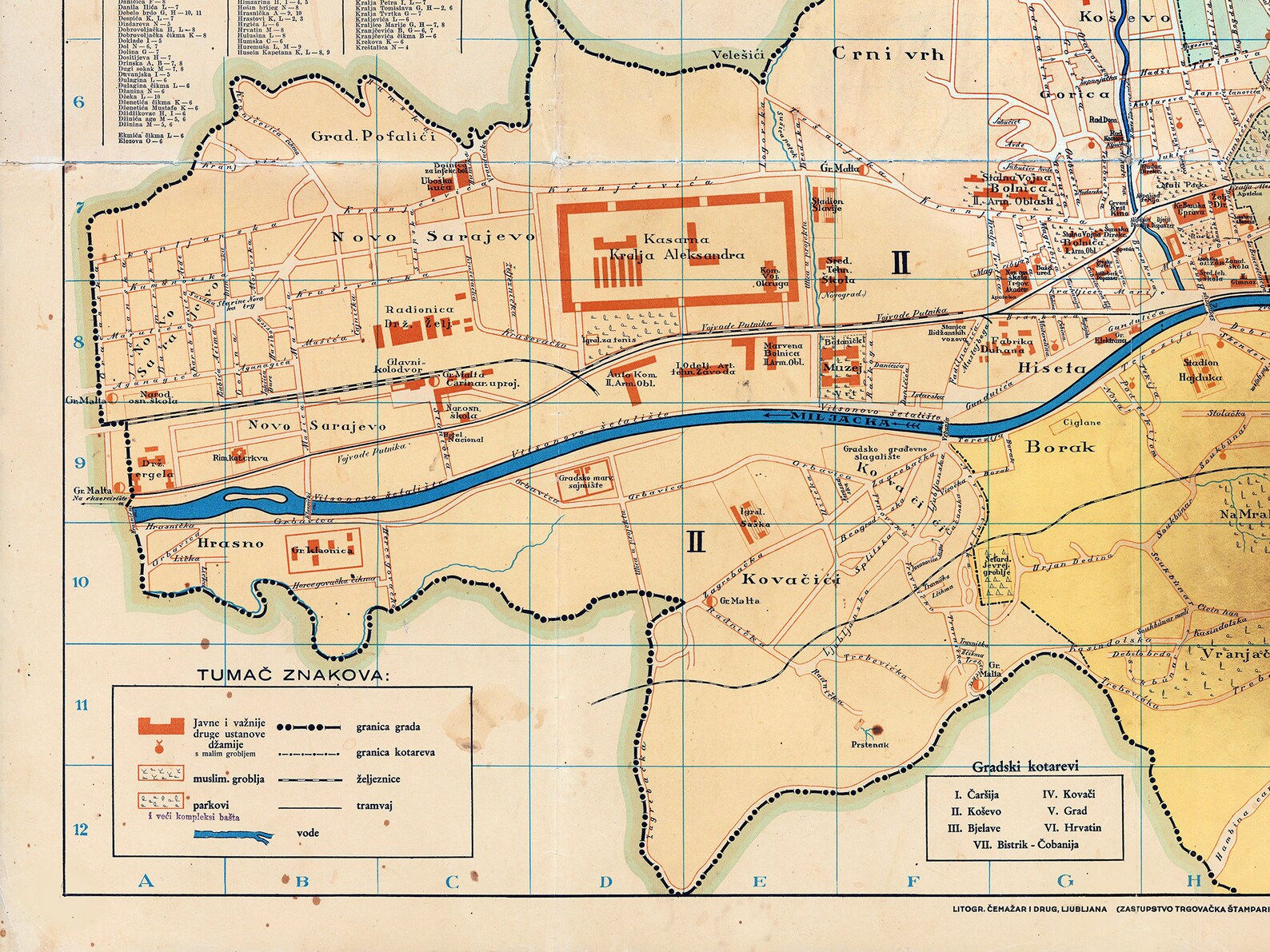 Vintage Map of Sarajevo the Capital of Bosnia and Herzegovina - Etsy