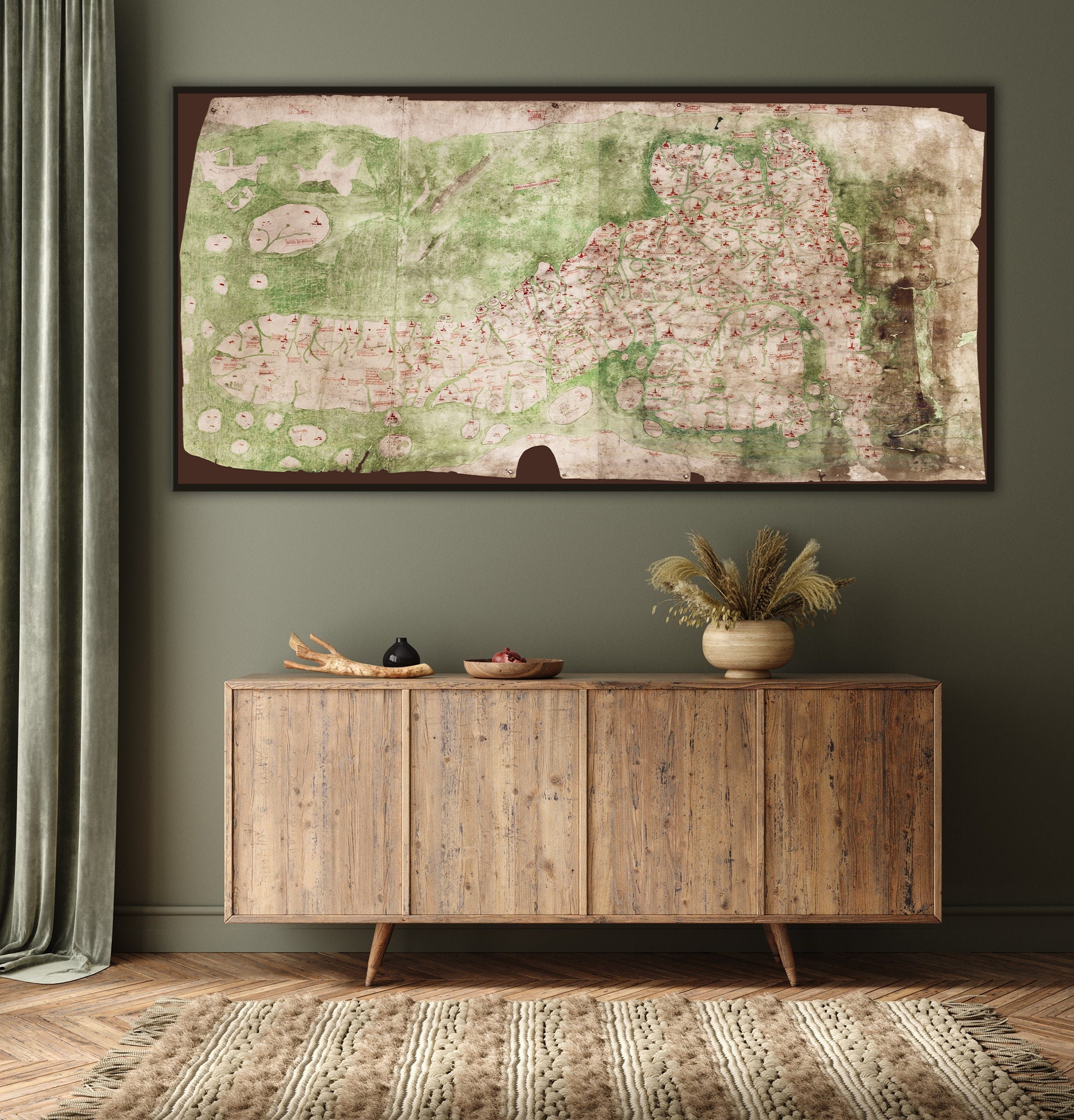 The Gough Map of the British Isles Bodleian Map Famous Great | Etsy