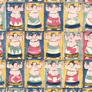 Sumo Wrestlers Antique Ukiyo-e Poster Print, Japanese Wall Decor ...