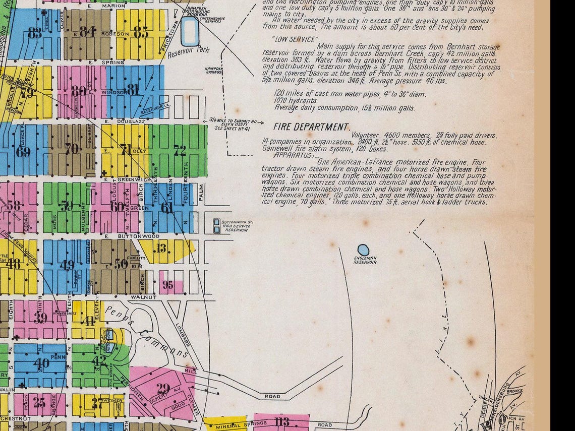 Vintage Reading PA Map , Large Historic Pennsylvania Gift. - Etsy