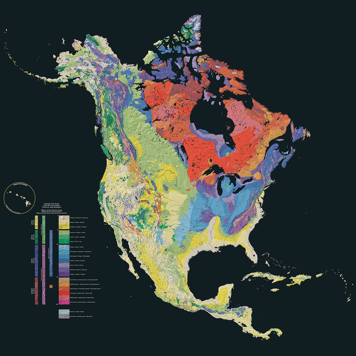 Geological Map of North America Geology Decor Geology Art - Etsy