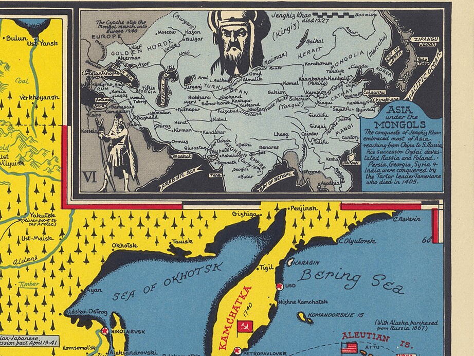 World War 2 events dated events map of world conquests Axis | Etsy