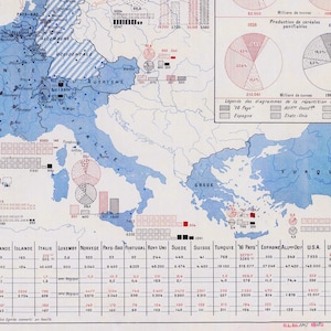 Economic Map of the Marshall Plan Countries, European Aid Program After ...