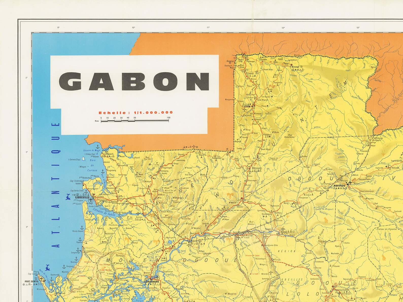 Vintage Map of Gabon Old Gabon Print Gabon Wall Art Gabon - Etsy