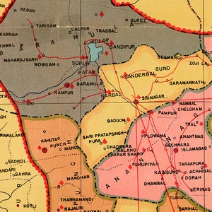 Jammu and Kashmir Map, J&K Map, Old Map of Jammu and Kashmir India ...