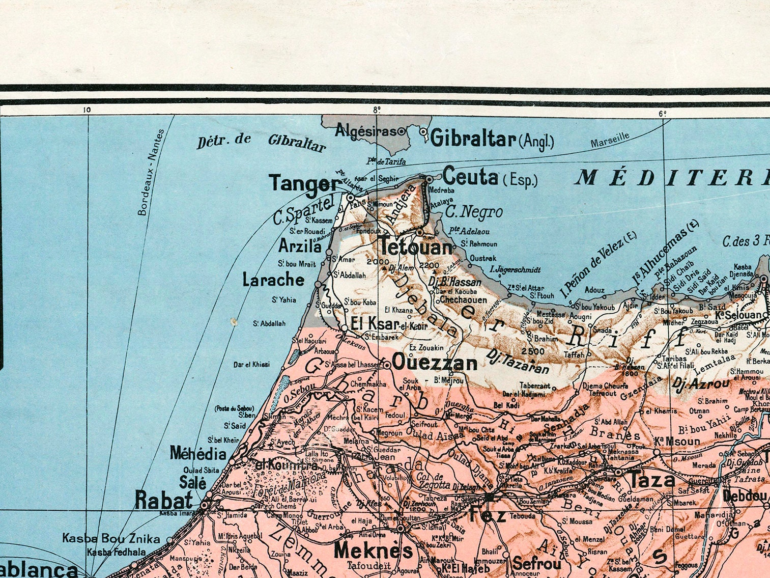 Vintage Map of Morocco Old Morocco Map Moroccan Art Print - Etsy UK